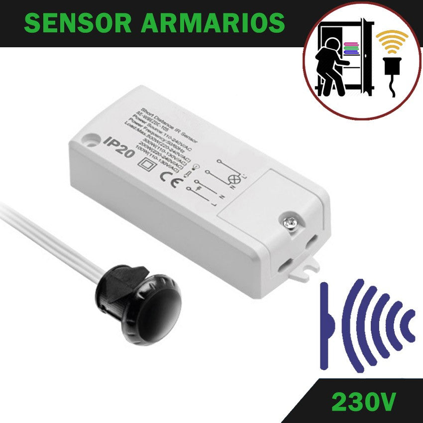 SENSOR INFRARROJOS ARMARIOS ILUMINACION LED 230V – LedyLuz